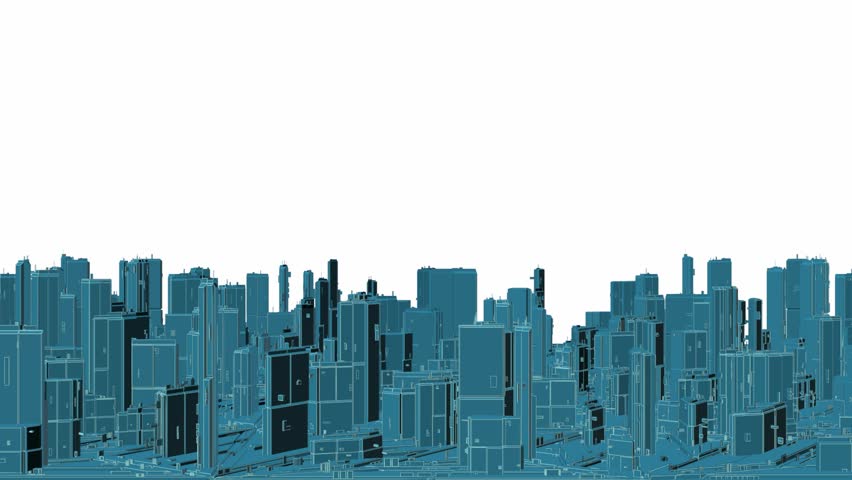 2d City Animation Backgroundblue Moving City Stock Footage Video (100% ...