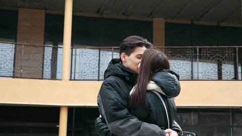 Lovely Pan Shot Amorous Couple Romantic Stock Footage Video (100% ...