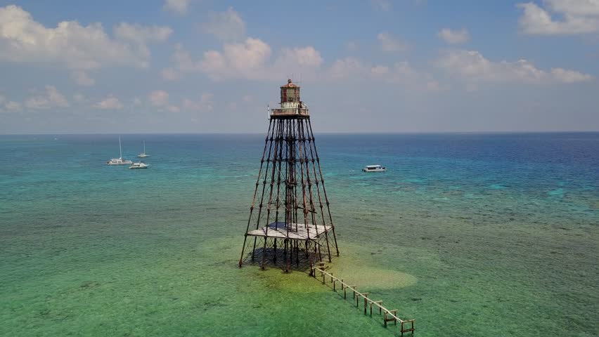 this sand key lighthouse which sits Stock Footage Video (100% Royalty ...