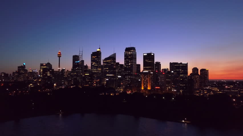 generic cityscape aerial view business district Stock Footage Video ...