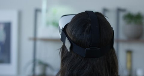 Young Woman Wearing Vr 360 Goggles Stock Footage Video (100% Royalty ...