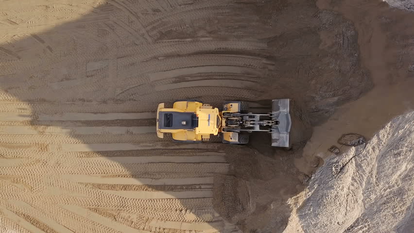 aerial view loading bulldozer open air Stock Footage Video (100% Royalty-free) 1007640172 ...