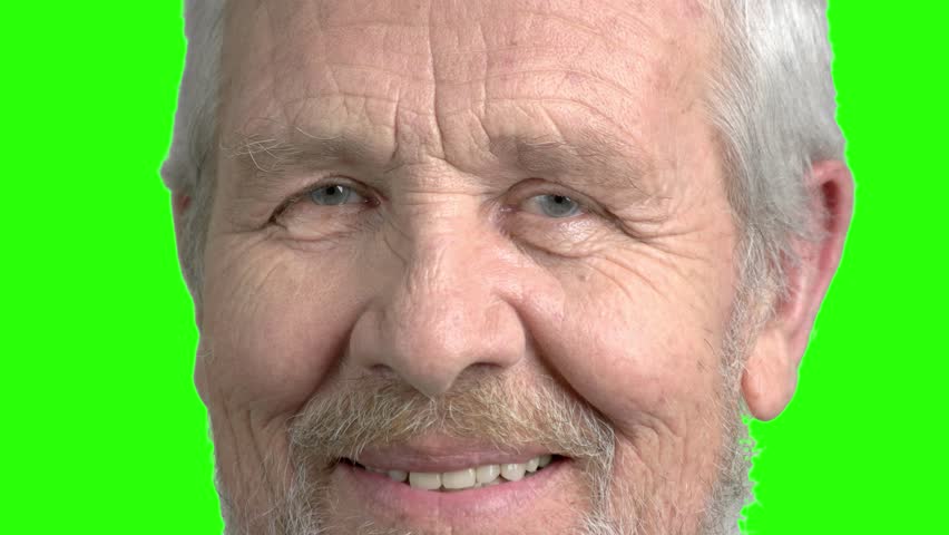close face old man green screen Stock Footage Video (100% Royalty-free ...