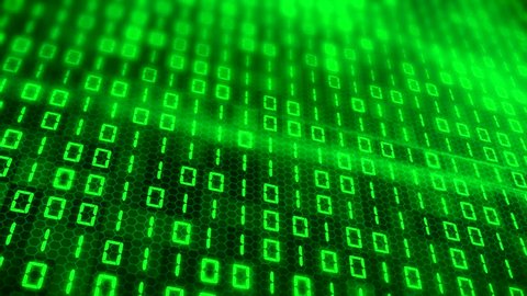 Green Background Matrix Binary Code Animation Stock Footage Video (100% ...