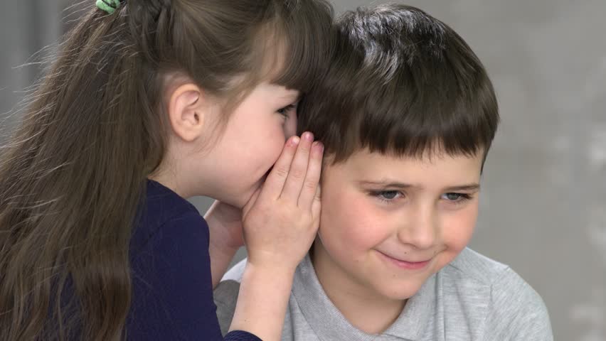 Two Kids Sharing a Secret Stock Footage Video (100% Royalty-free ...