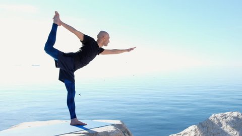 Woman Make Yoga Starfish Position Exercise Stock Photo 1181947030 ...