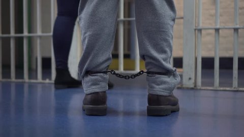 Prisoner Feet Chains Handcuffs Walking Prison Stock Footage Video (100% ...