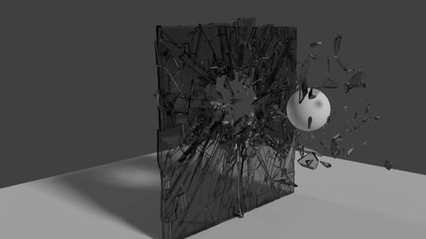 Glass Shattered 3d Animation Footage Ball Stock Footage Video (100% ...