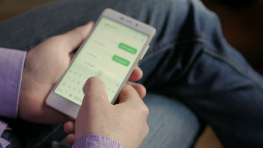 A Man Writes a Texting Stock Footage Video (100% Royalty-free ...