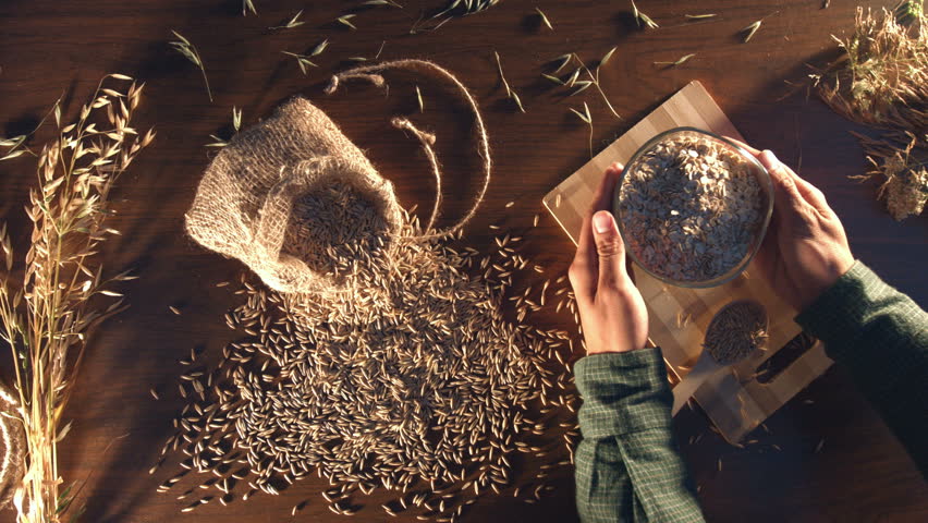 top view male hands put bowl Stock Footage Video (100% Royalty-free ...