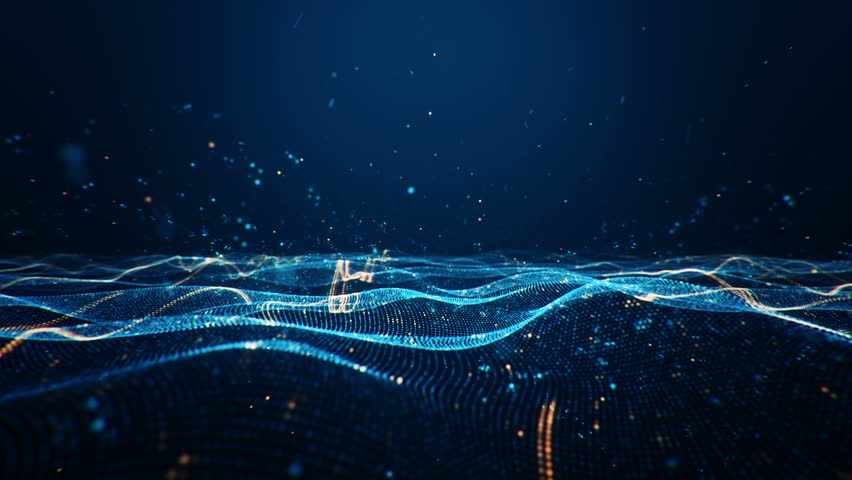 Abstract Digital Blue Color Wave Flowing Stock Footage Video (100% ...