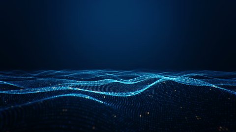 Abstract Digital Blue Color Wave Flowing Stock Footage Video (100% ...