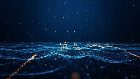 Abstract Digital Landscape Particles Dots Stars Stock Vector (Royalty ...