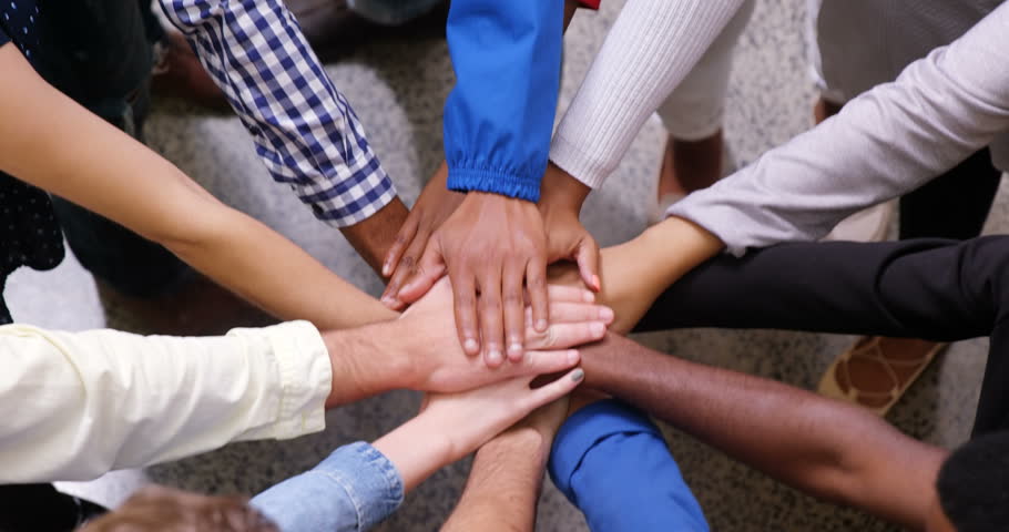 Close-up of Multi-ethnic Hands of Stock Footage Video (100% Royalty ...