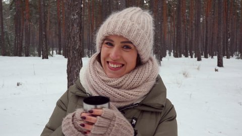 Exhilarated Woman Getting Warm Tea On Stock Footage Video (100% Royalty ...