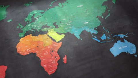 4k Panorama World Map Stock Footage Video (100% Royalty-free ...