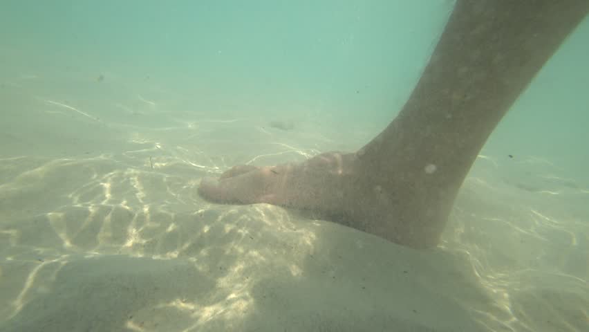 human feet cut about corals while Stock Footage Video (100% Royalty ...