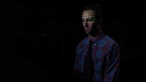 Happy Smiling Male Hacker Doing Funny Stock Footage Video (100% Royalty ...