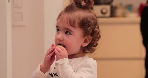 Little Girl Chewing Cucumber Stock Footage Video (100% Royalty-free ...