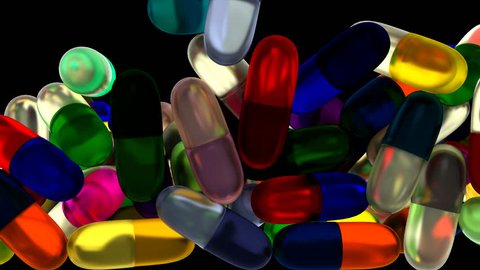 Animated Colorful Capsule Pills Flying Dancing Stock Footage Video (100 ...