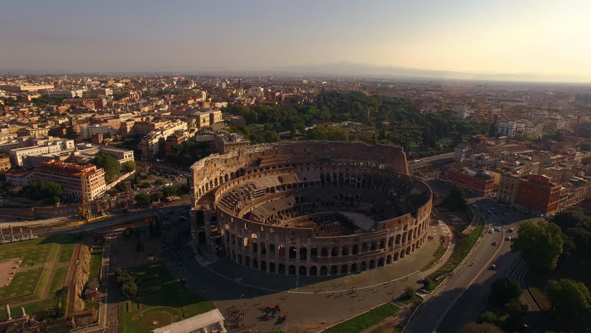 beautiful cinematic aerial view colosseum rome Stock Footage Video (100 ...