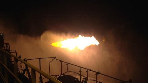 Oil Well Testing Operation Flaring By Stock Footage Video (100% Royalty ...