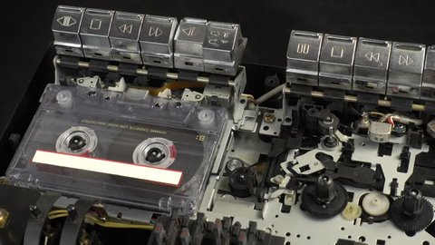 Internal Mechanism Old Cassette Player Stock Footage Video (100% ...