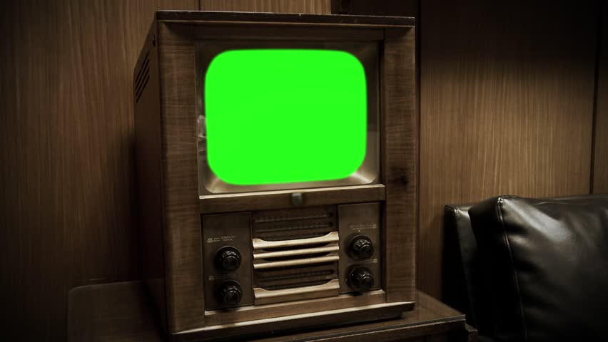 vintage 50s wooden tv set green Stock Footage Video (100% Royalty-free ...