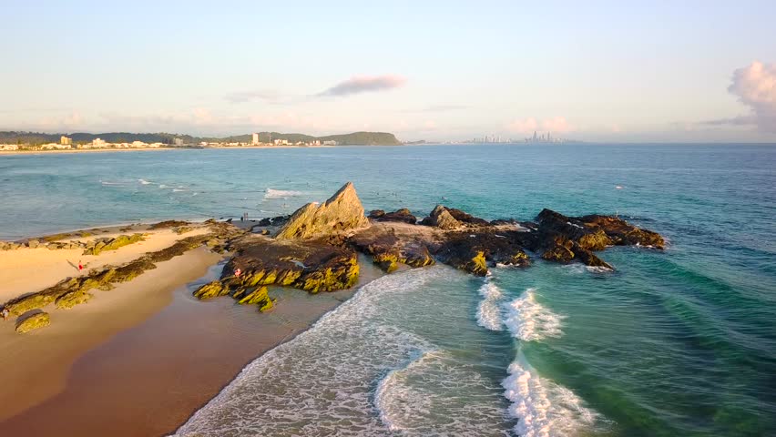Rocks on Currumbin beach in Queensland, Australia image - Free stock ...
