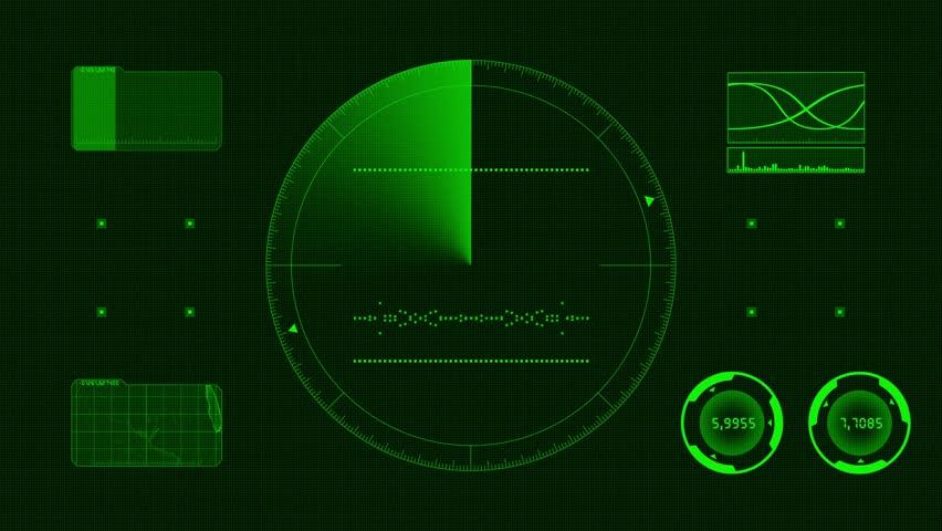 Futuristic Technological Interface. Green Background Stock Footage ...