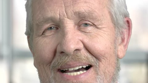 Close Senior Man Nodding Head Face Stock Footage Video (100% Royalty ...