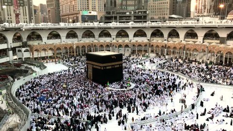 Kaaba Mecca Hajj Muslim People Crowd Stock Footage Video (100% Royalty ...