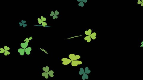 Graphic Animation Green Clover Leaves Falling Stock Footage Video (100% ...