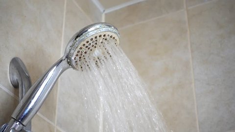 close-up turning on off shower head Stock Footage Video (100% Royalty ...
