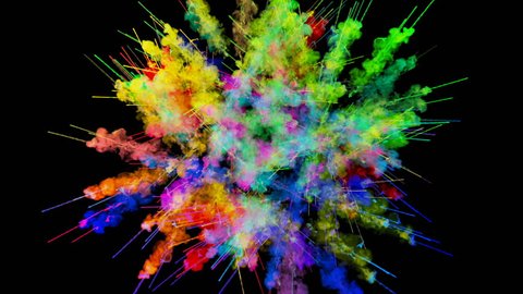 Firework Paint Explosion Colorful Powder Isolated Stock Footage Video ...