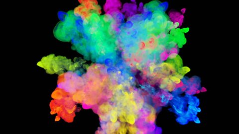 Firework Paint Explosion Colorful Powder Isolated Stock Footage Video ...