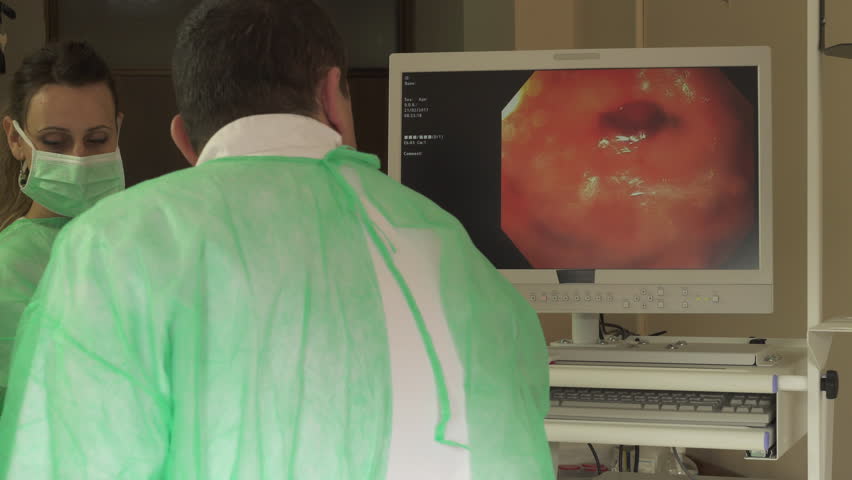 Gastroscopy Examination. Gastroenterologist Controls Probe Stock ...
