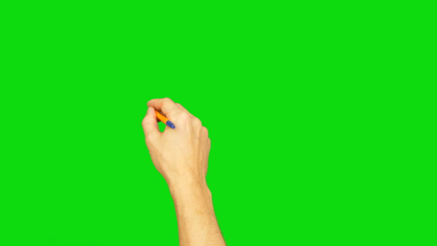hand pen writing on green screen Stock Footage Video (100% Royalty-free ...