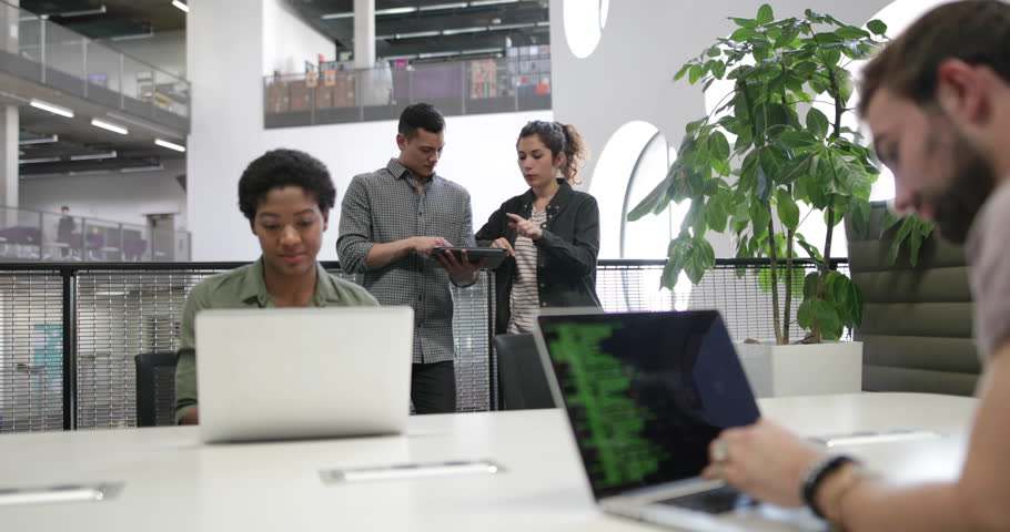Developers Working in an Office Stock Footage Video (100% Royalty-free ...