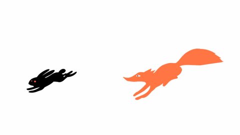 Fox Chasing Rabbit Seamless Loop Animation Stock Footage Video (100% ...