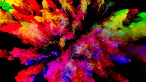 Firework Paint Explosion Colorful Powder Isolated Stock Footage Video ...