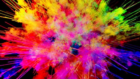 Firework Paint Explosion Colorful Powder Isolated Stock Footage Video ...