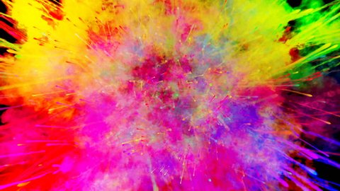 Firework Paint Explosion Colorful Powder Isolated Stock Footage Video ...