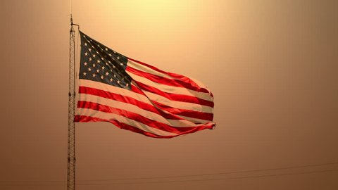 American Flag Waving Slow Motion Over Stock Footage Video (100% Royalty ...