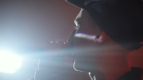 Side View Rap Singer On Live Stock Footage Video (100% Royalty-free ...