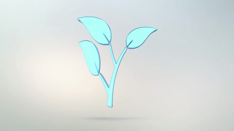 Plant Sign Made Glass Transparent Rotating Stock Footage Video (100% ...