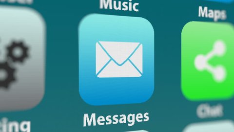Close Shot Messages App Icon Notifications Stock Footage Video (100% ...