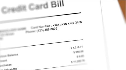 Animation Credit Card Billing Statement Paid Stock Footage Video (100% ...