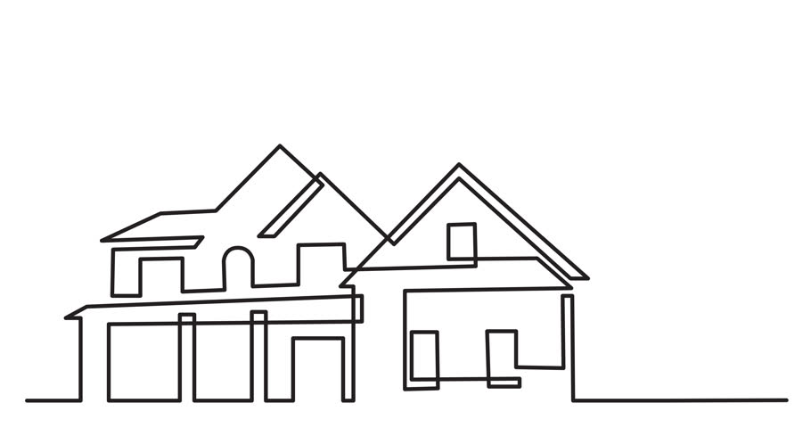 animation continuous line drawing residential house Stock Footage Video ...