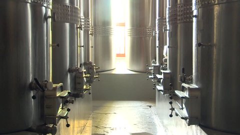 Large Stainless Steel Wine Distilling Vats Stock Footage Video (100% ...